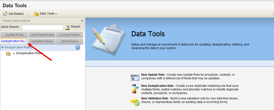 Creating deduplication handler sets