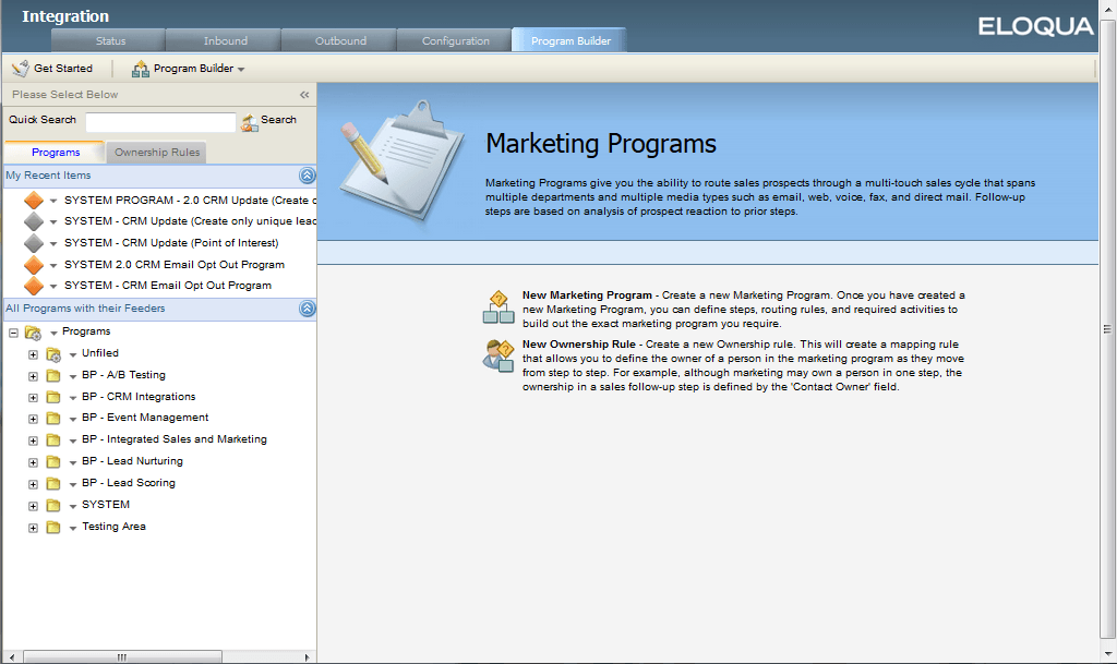 Configuring the CRM update program