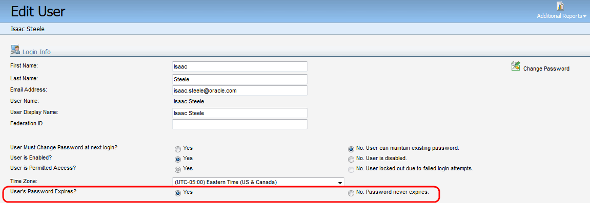 Enabling User Password Expiration