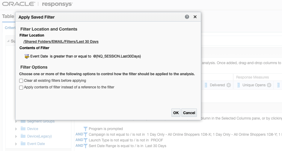 Adding Filters to Custom Reports
