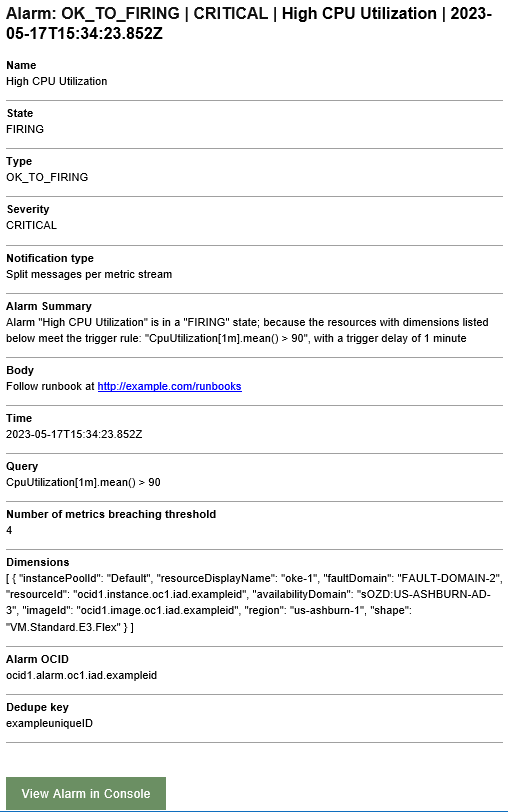 Beispielalarmnachrichten