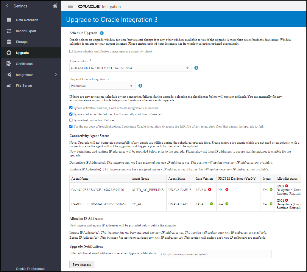 2. Upgrade planen und Einstellungen konfigurieren