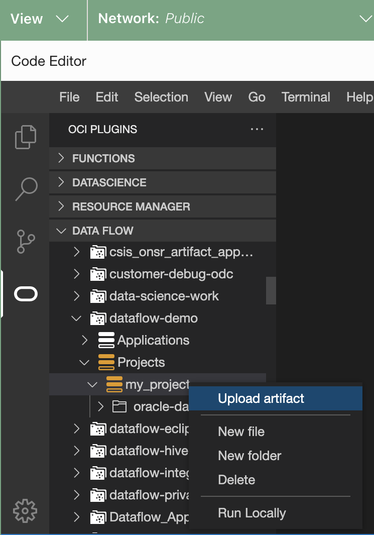 Running an Application with the Code Editor