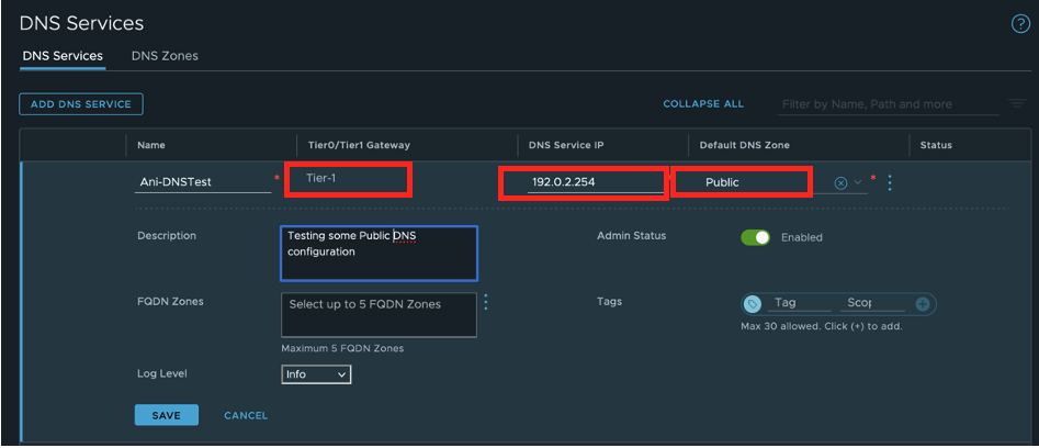Konfigurieren Sie öffentliche DNS für Oracle Cloud VMWare Solution-SDDC-Workloads in VMware NSX ...