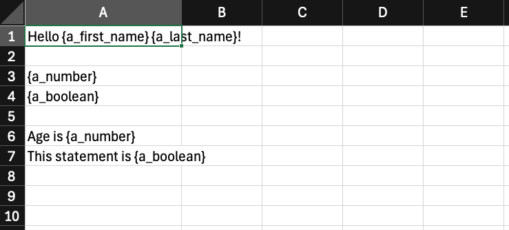 Document Generator MS Excel Tags