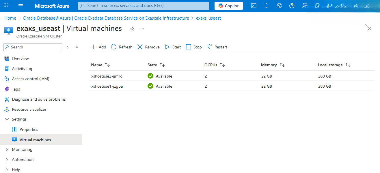 Exascale VM Cluster