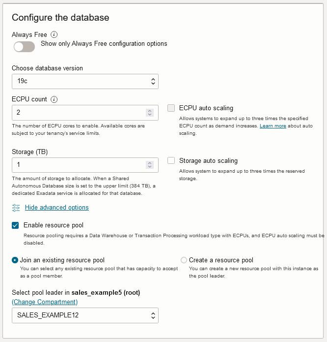 Use and Manage Elastic Pools on Autonomous Database