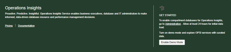 Get Started with Operations Insights