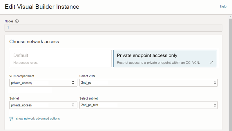 Create an Instance as a Private Endpoint