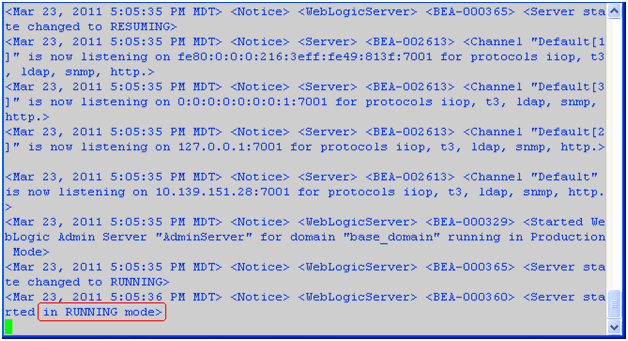 Start the Oracle WebLogic Server Administration Console
