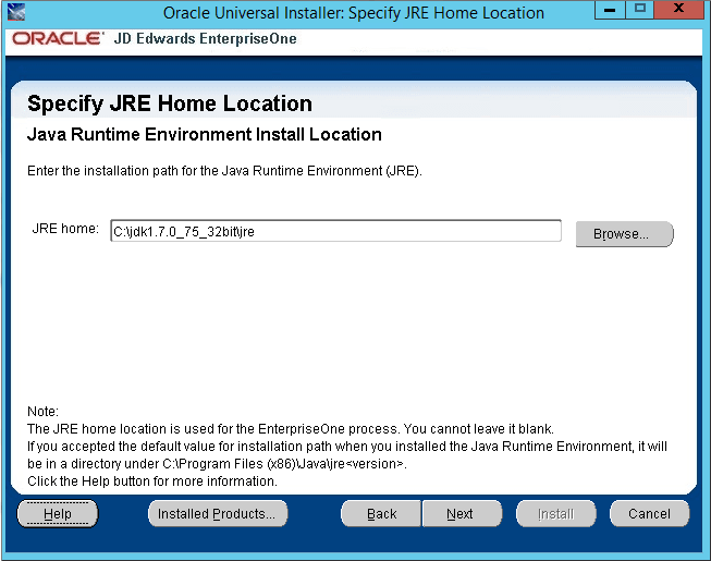 Running the JD Edwards EnterpriseOne Platform Pack Installer