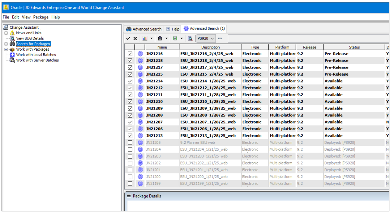 Deploying ESUs with Force Spec Merge Using Change Assistant and AIS