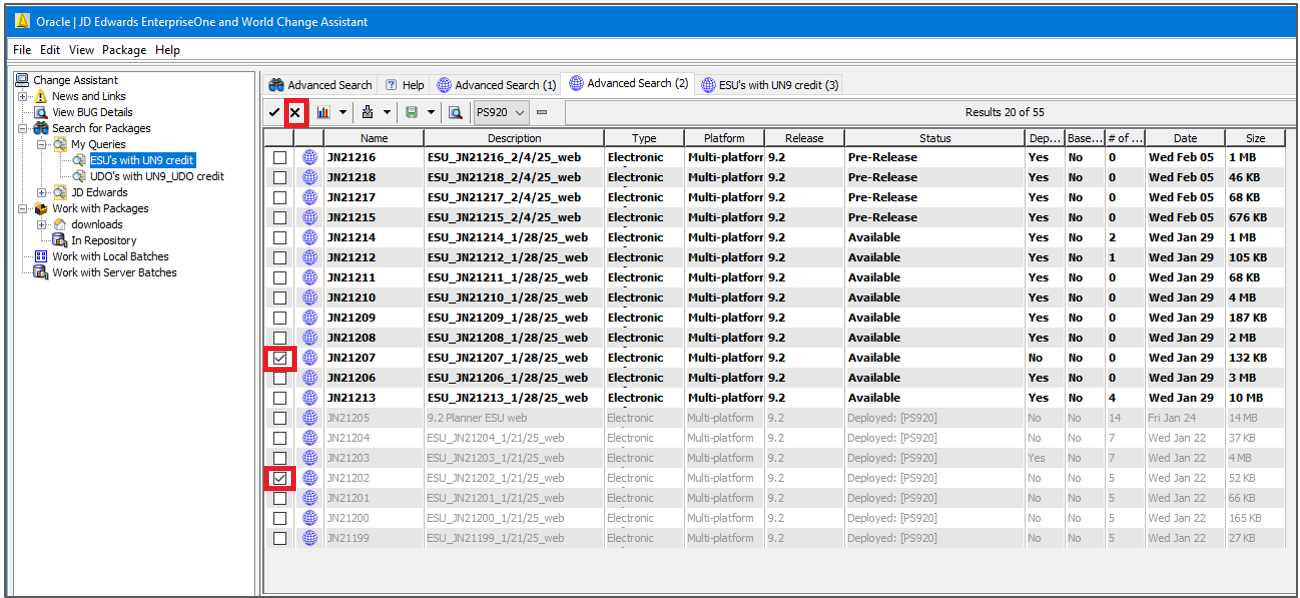Deploying ESUs with Force Spec Merge Using Change Assistant and AIS