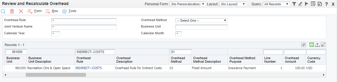 Calculating and Reviewing Overhead for a Joint Venture