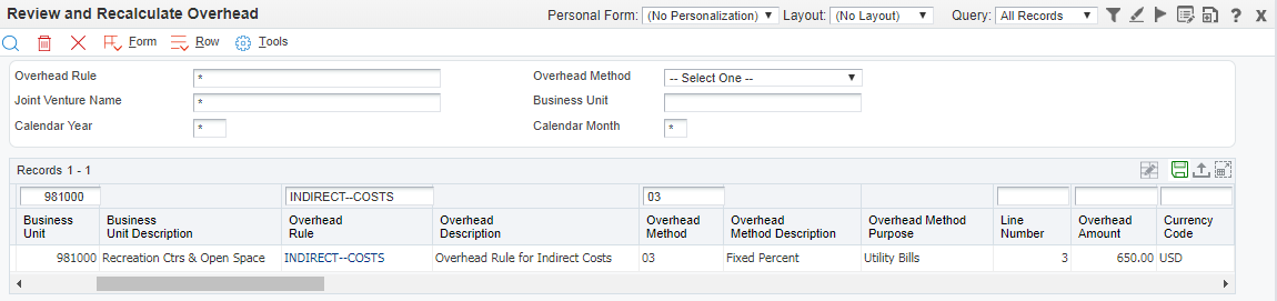 Calculating and Reviewing Overhead for a Joint Venture