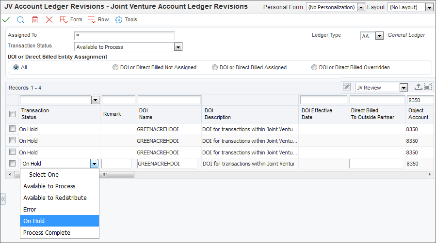 Reviewing and Revising the Joint Venture Account Ledger Records