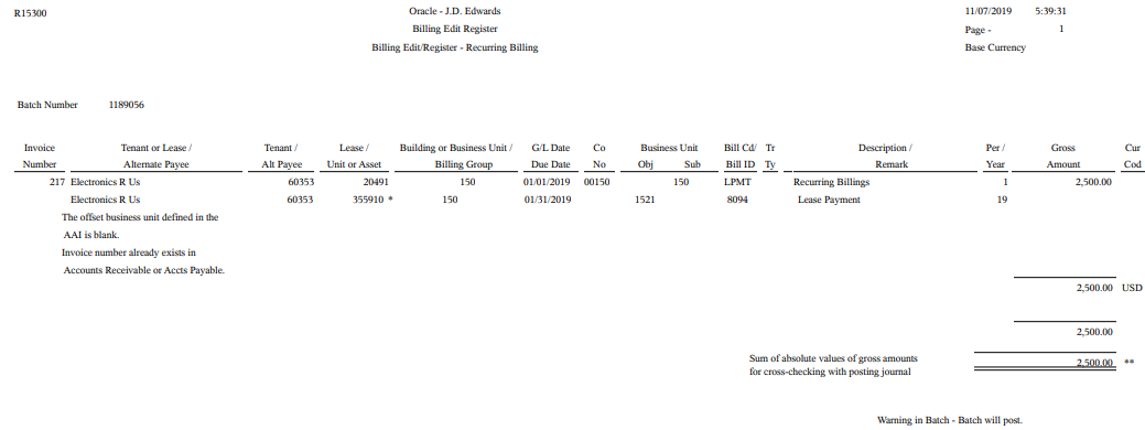 Processing Recurring Billing for the First Quarter