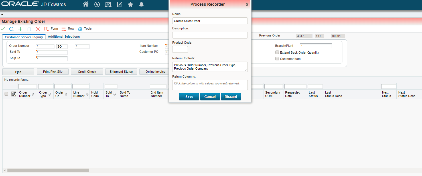 Creating an Orchestration to Add Multiple Rows to an EnterpriseOne Grid