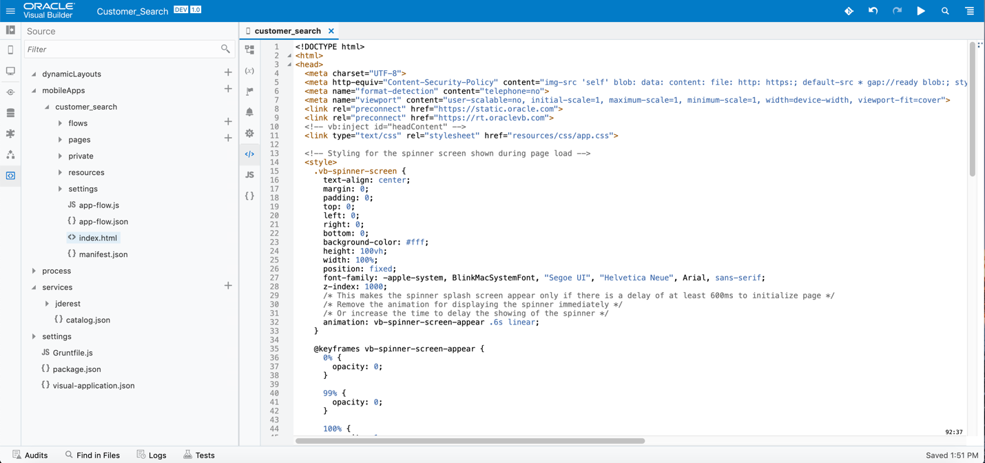Applying Redwood Theme on the Customer Search Mobile Application