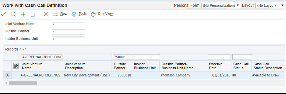 Reviewing the Cash Call Ledger