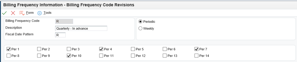 Setting Up Billing Frequency Codes