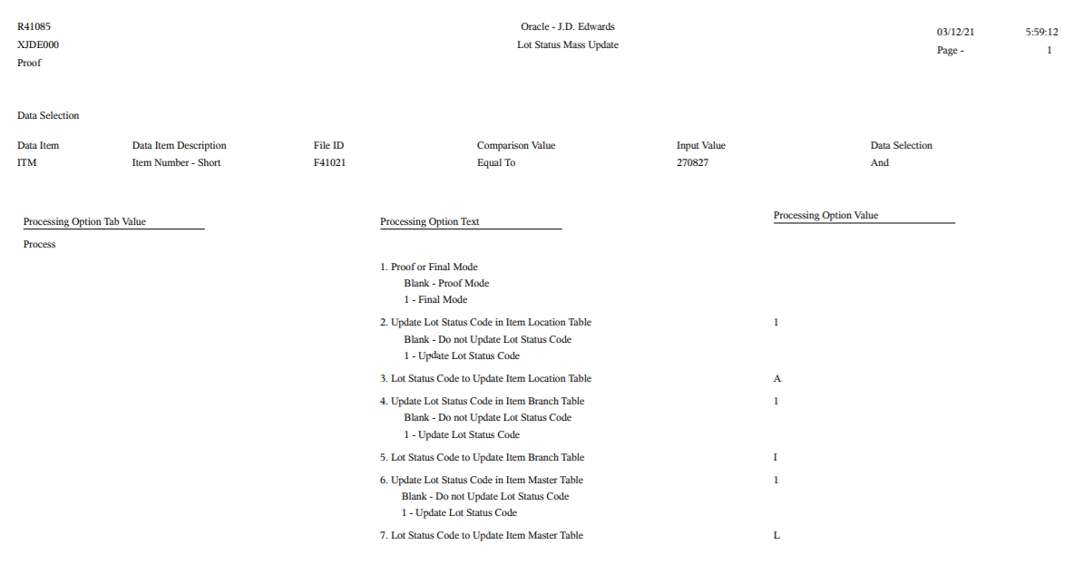 Setting Up Blank and Non-Blank Approved Lot Statuses