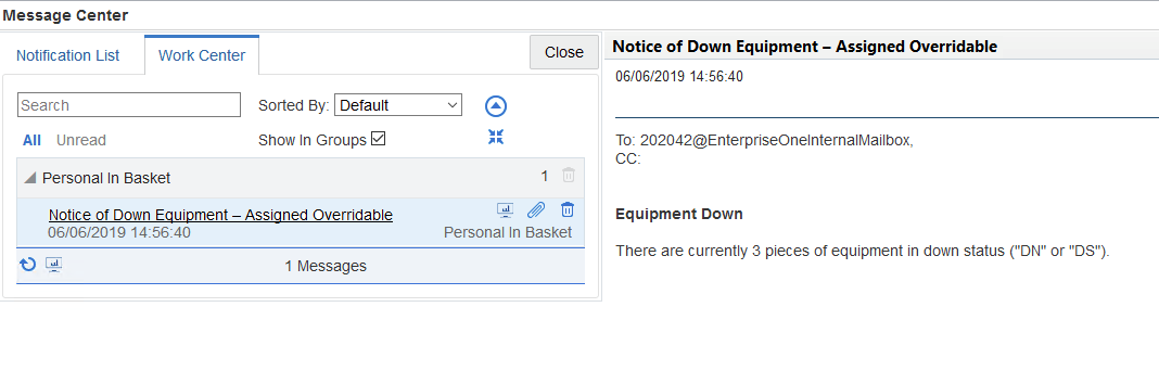 Viewing the Received Notification