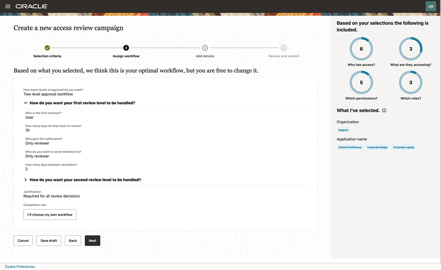 Create Access Review Campaigns with Oracle Access Governance