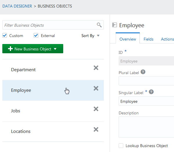 Editing Business Objects with the Data Designer in Oracle Visual ...