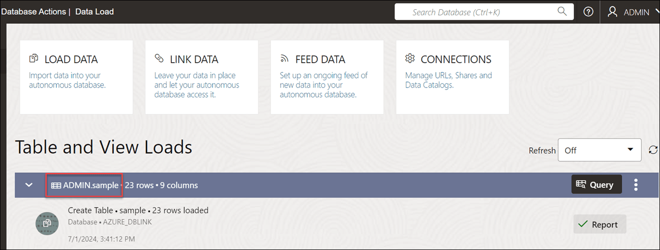 Load Data from Oracle and Non-Oracle Databases using Database Links