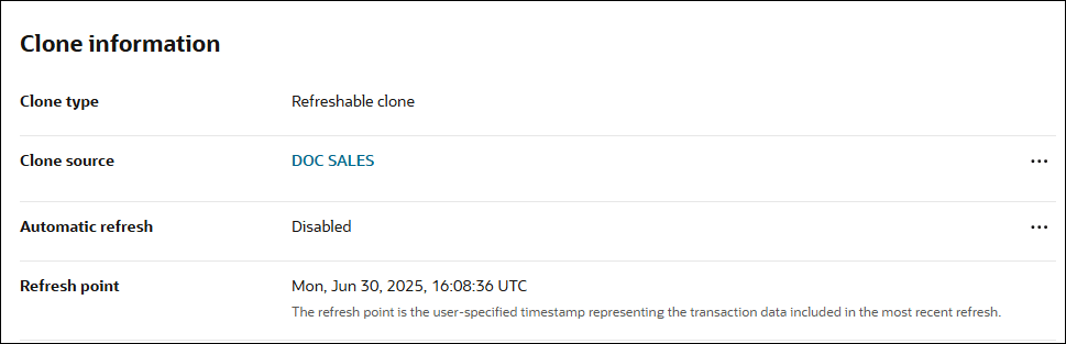 View Refreshable Clones for an Autonomous AI Database Instance