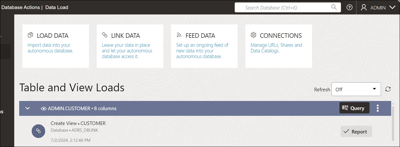 Load Data from Oracle and Non-Oracle Databases using Database Links