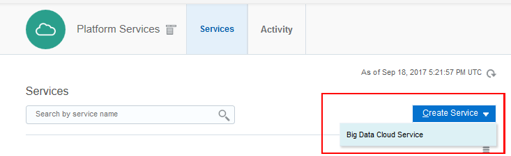 Creating an Oracle Big Data Cloud Service Instance and Cluster