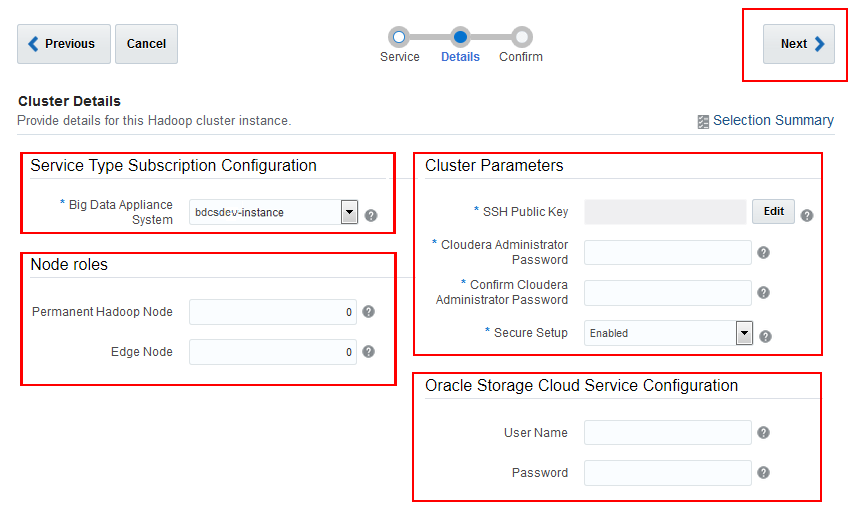 Creating an Oracle Big Data Cloud Service Instance and Cluster