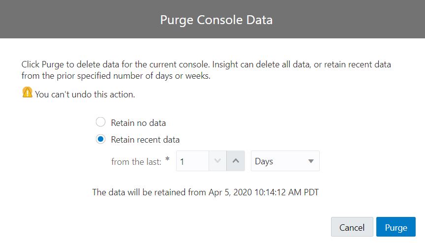 Purge Console Data for a Model