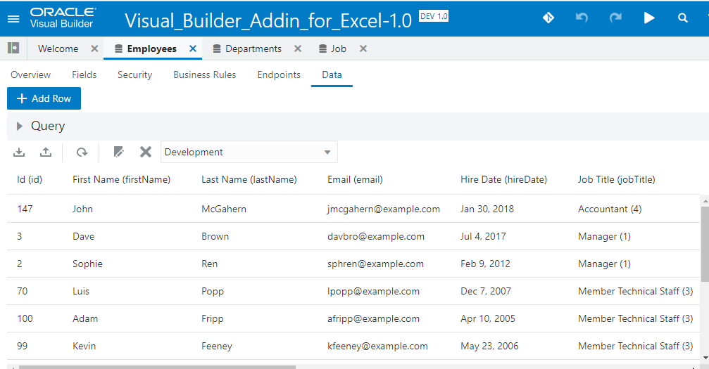 Create an Integrated Excel Workbook to Manage Data from a REST Service
