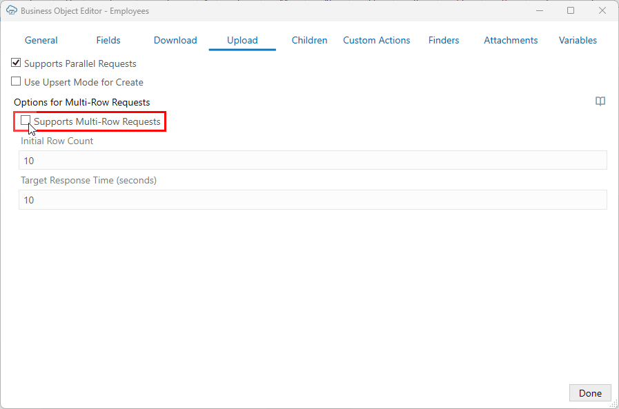 Upload Changes Using Multi-Row Requests
