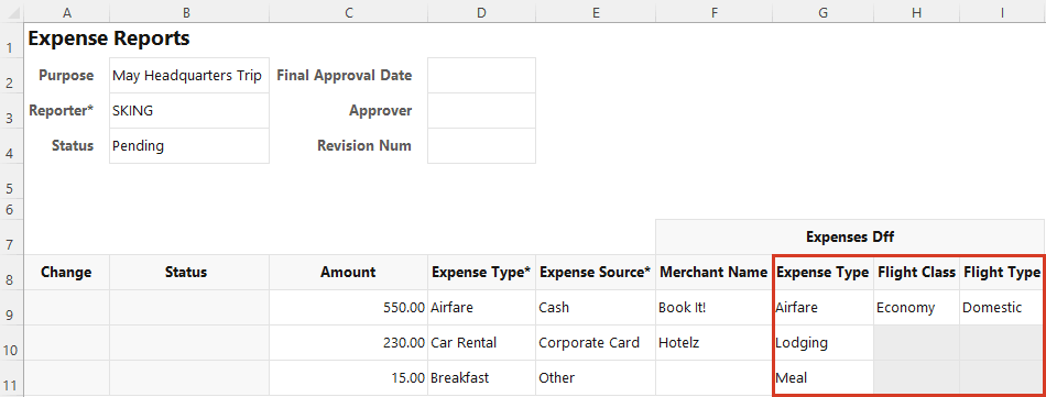 Show or Hide Context-Sensitive Columns in a Table Layout