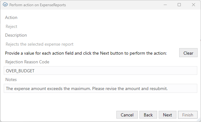 Custom Action Configuration