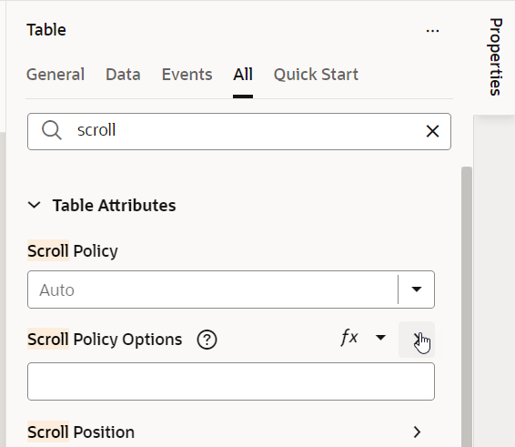 Update Pagination Behavior for a Table