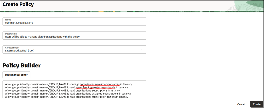 Creating Policies for Users and Groups
