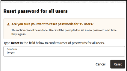 Resetting User Password