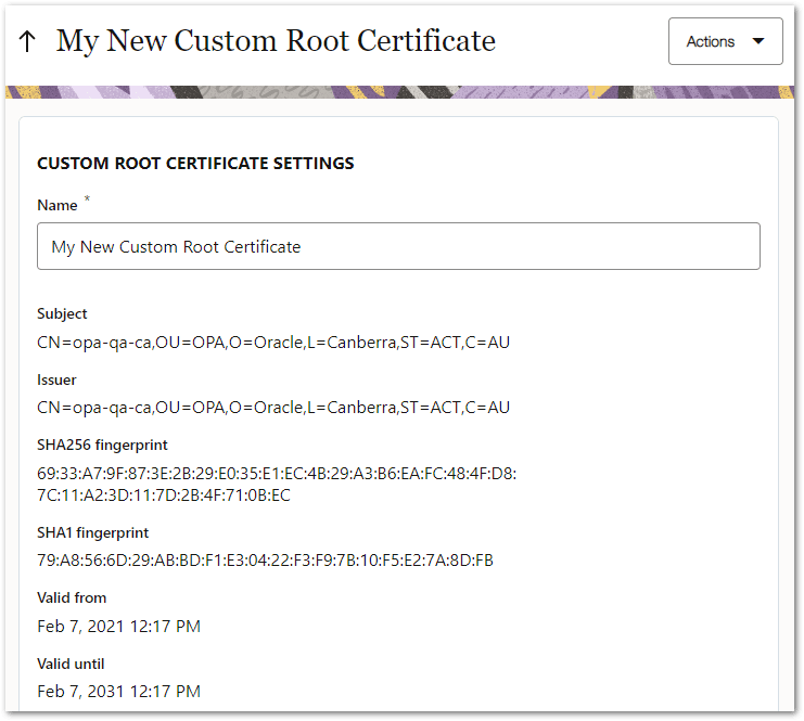 Add a Custom Root Certificate