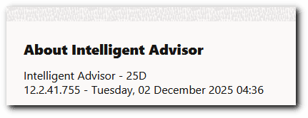 Check the Version of Intelligent Advisor Hub