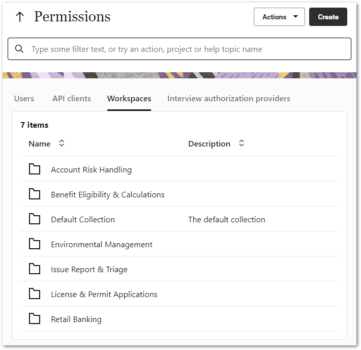 Permissions Page