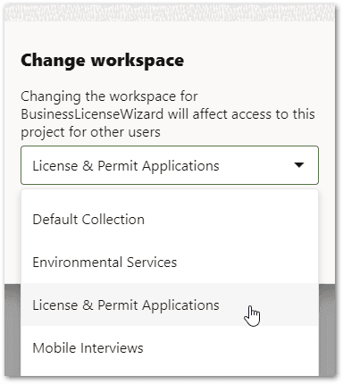 Change the Workspace for a Project