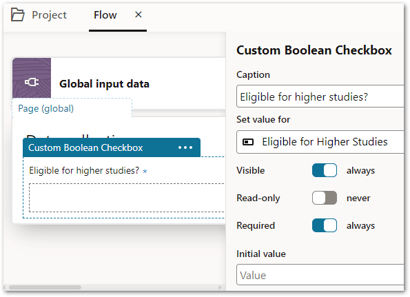 Example: Boolean Checkbox Custom Control