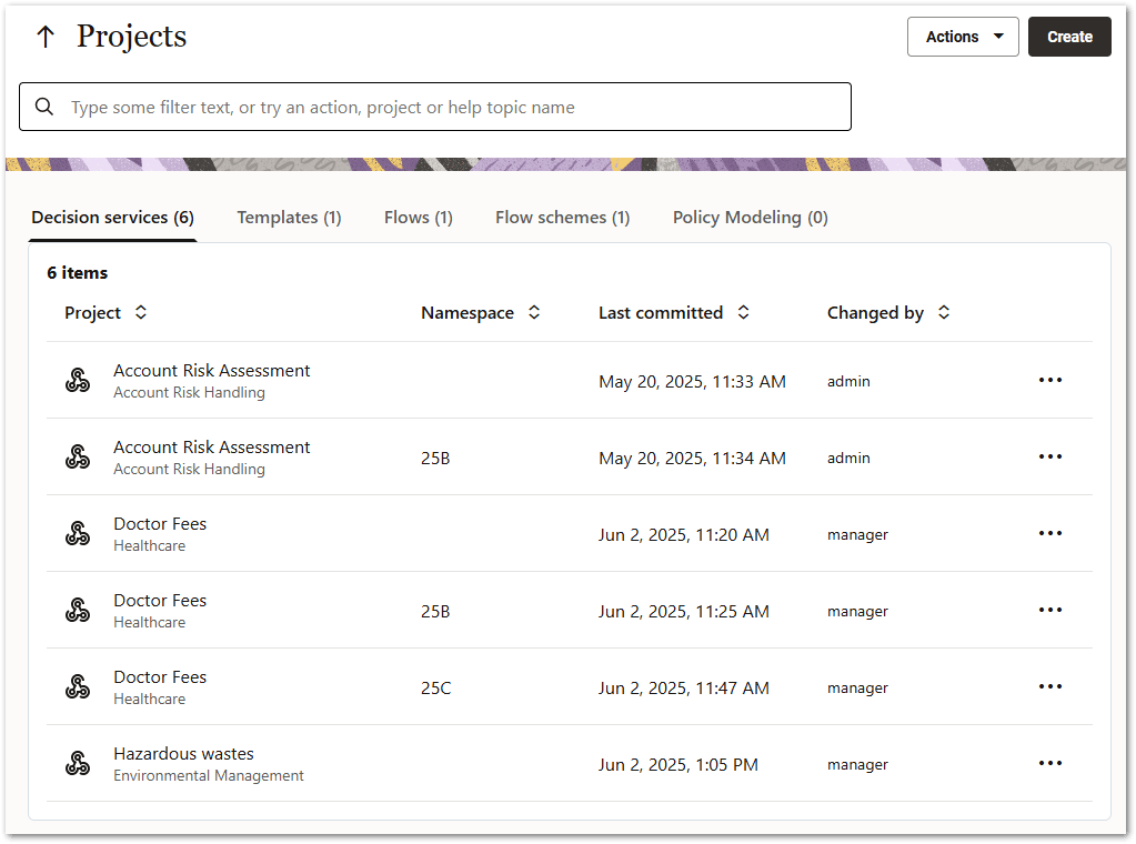 View the Projects In a Repository