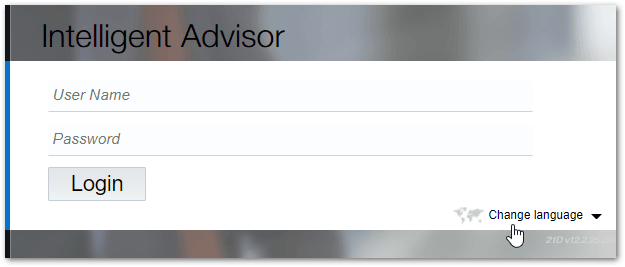 Change the Language of Intelligent Advisor Hub Before Logging In