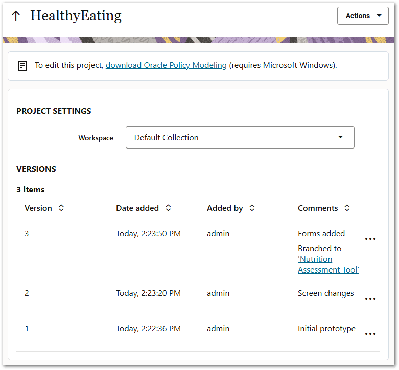 Key Features of Collaborative Policy Modeling and Versioning